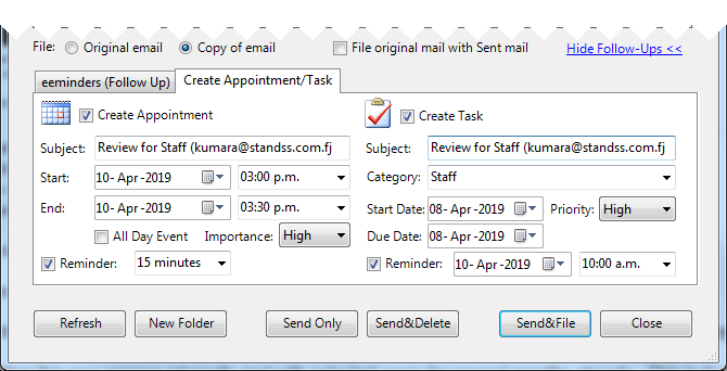 QuickFile File Outgoing Emails | Standss.com